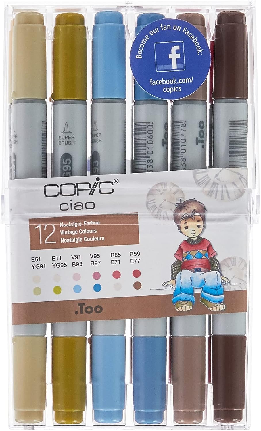 Copic Ciao 12pc Vintage Color Set - Eshal Store